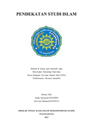 Pendekatan Studi Islam | DOCX