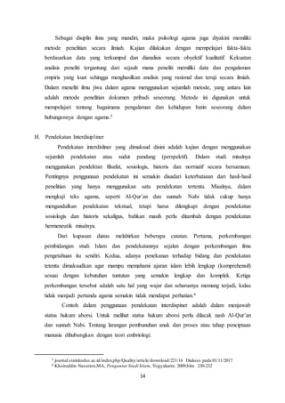 Pendekatan Studi Islam | DOCX
