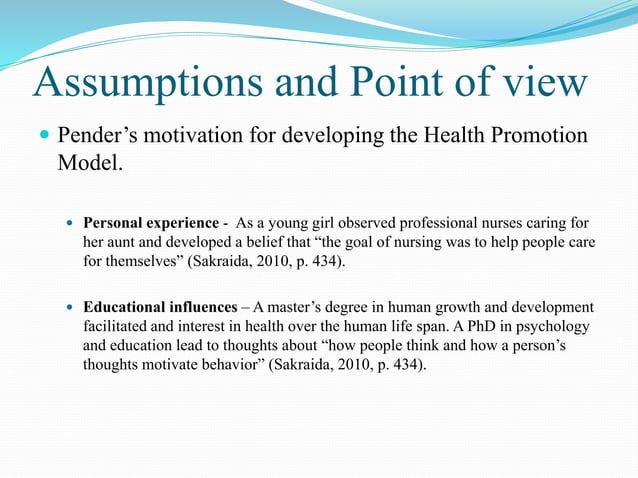 penders_health_promotiona_model.pptxbsc n | PPTX | Medical Health