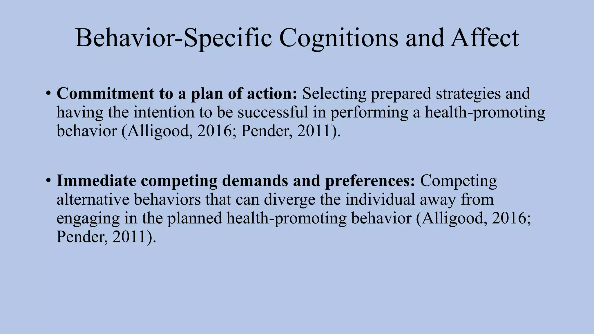 Pender's Health Promotion Model | PPTX