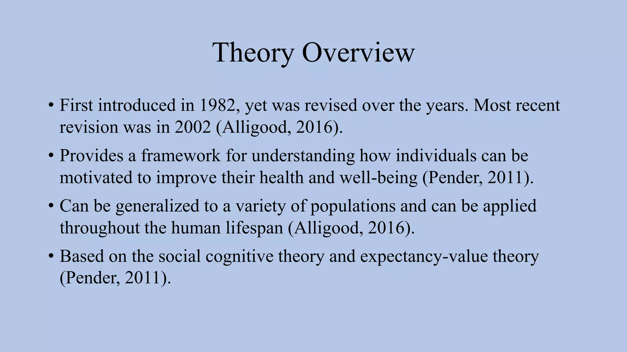 Pender's Health Promotion Model | PPTX