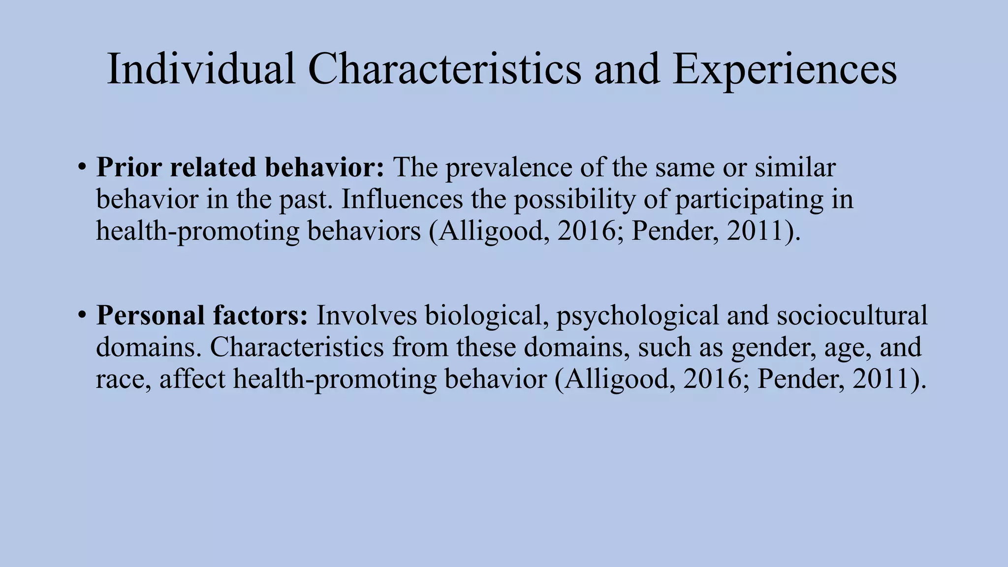 Pender's Health Promotion Model | PPTX