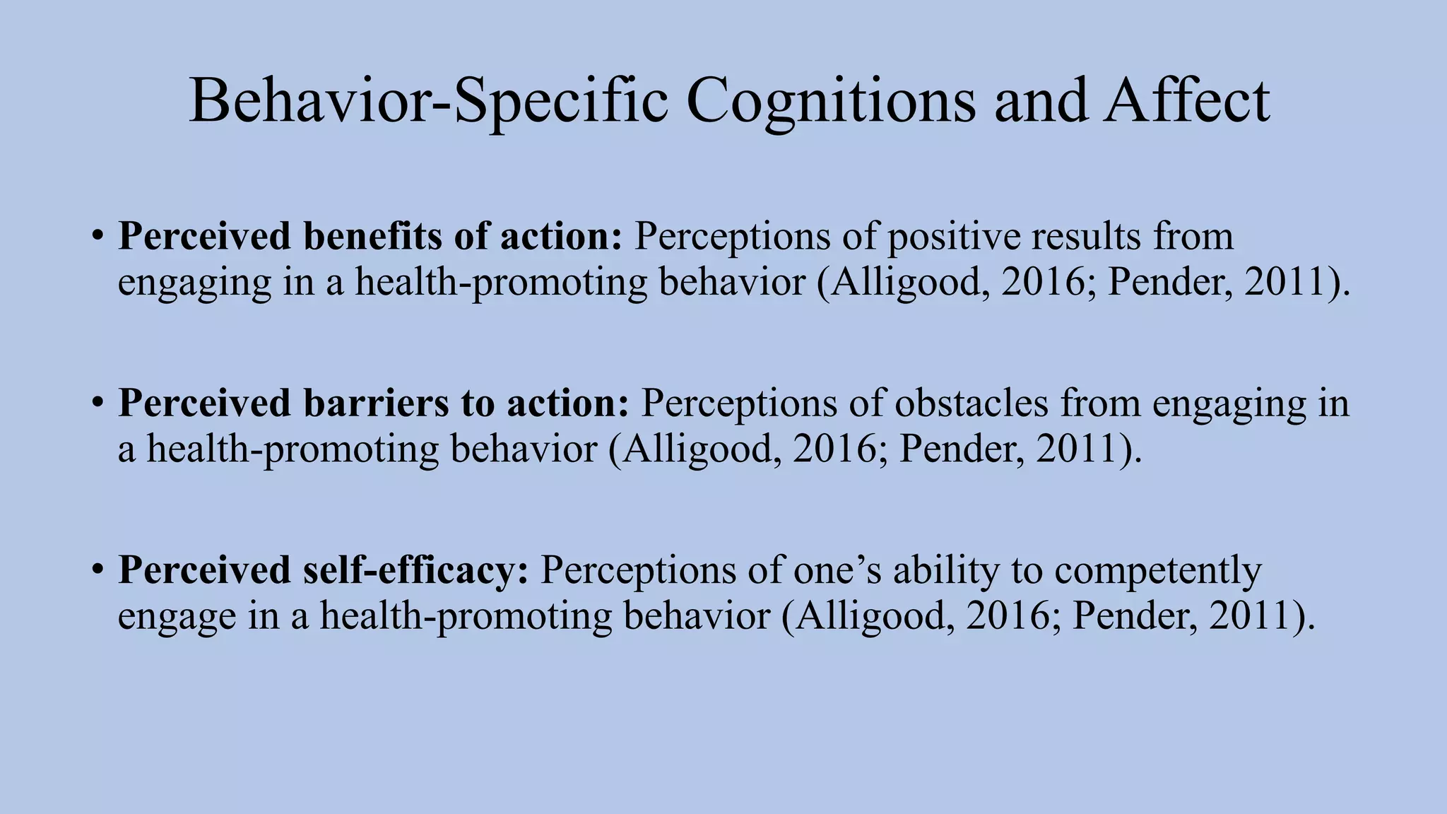 Pender's Health Promotion Model | PPTX