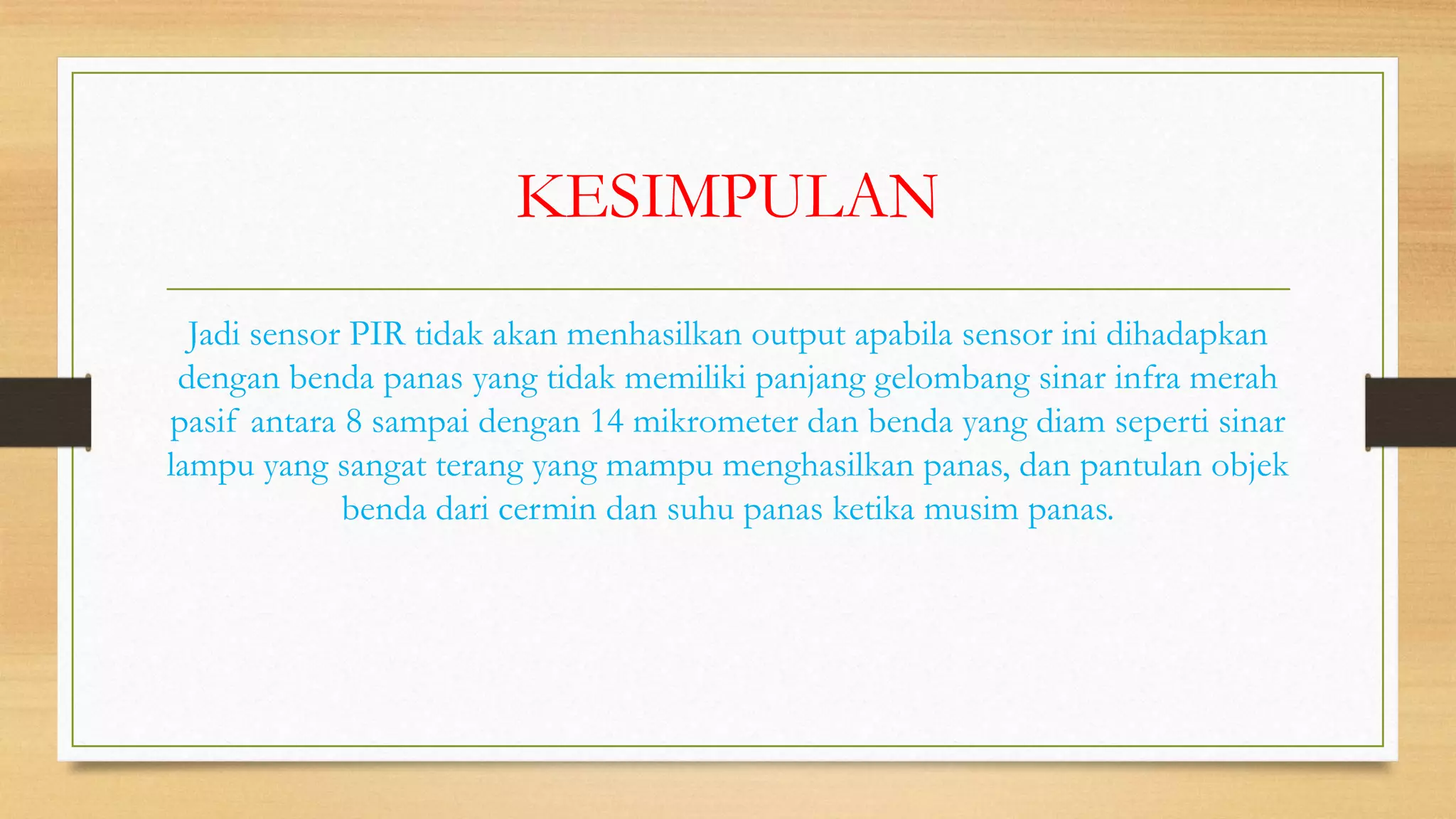 Pendeteksi gerakan manusia sensor pir dan arduino | PPTX