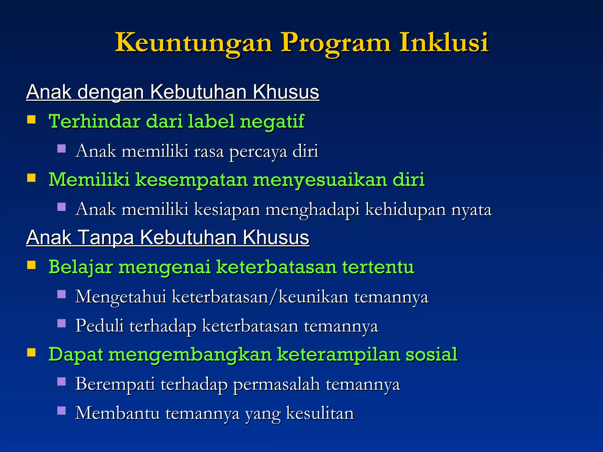 Pendidikan Inklusi | PPT