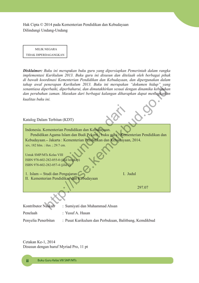 Pendidikan Agama Islam dan Budi Pekerti (buku guru) kls 8 | PDF