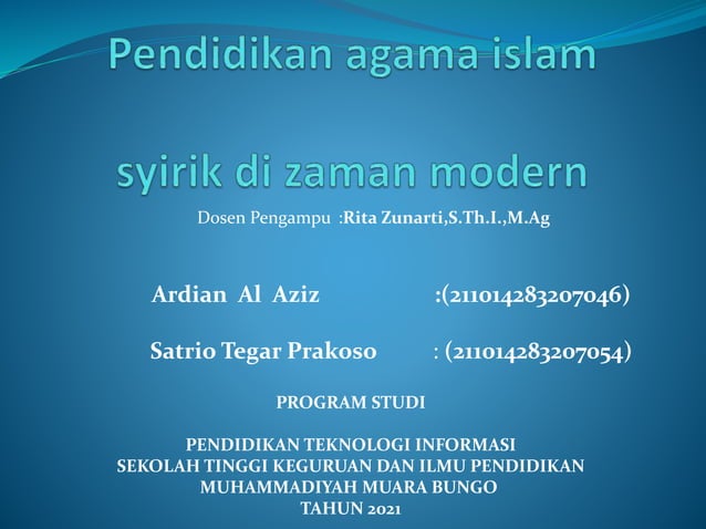 Pendidikan agama islam syirik modern.pptx