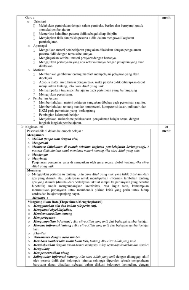 RPP Pendidikan Agama Katolik dan Budi Pekerti SMP Kelas VII | PDF