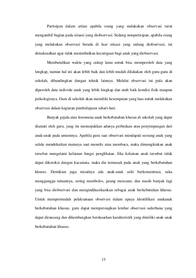 Contoh Lembar Observasi Anak Berkebutuhan Khusus - Dunia Belajar Contoh Lembar Observasi Anak Berkebutuhan Khusus - Dunia Belajar
