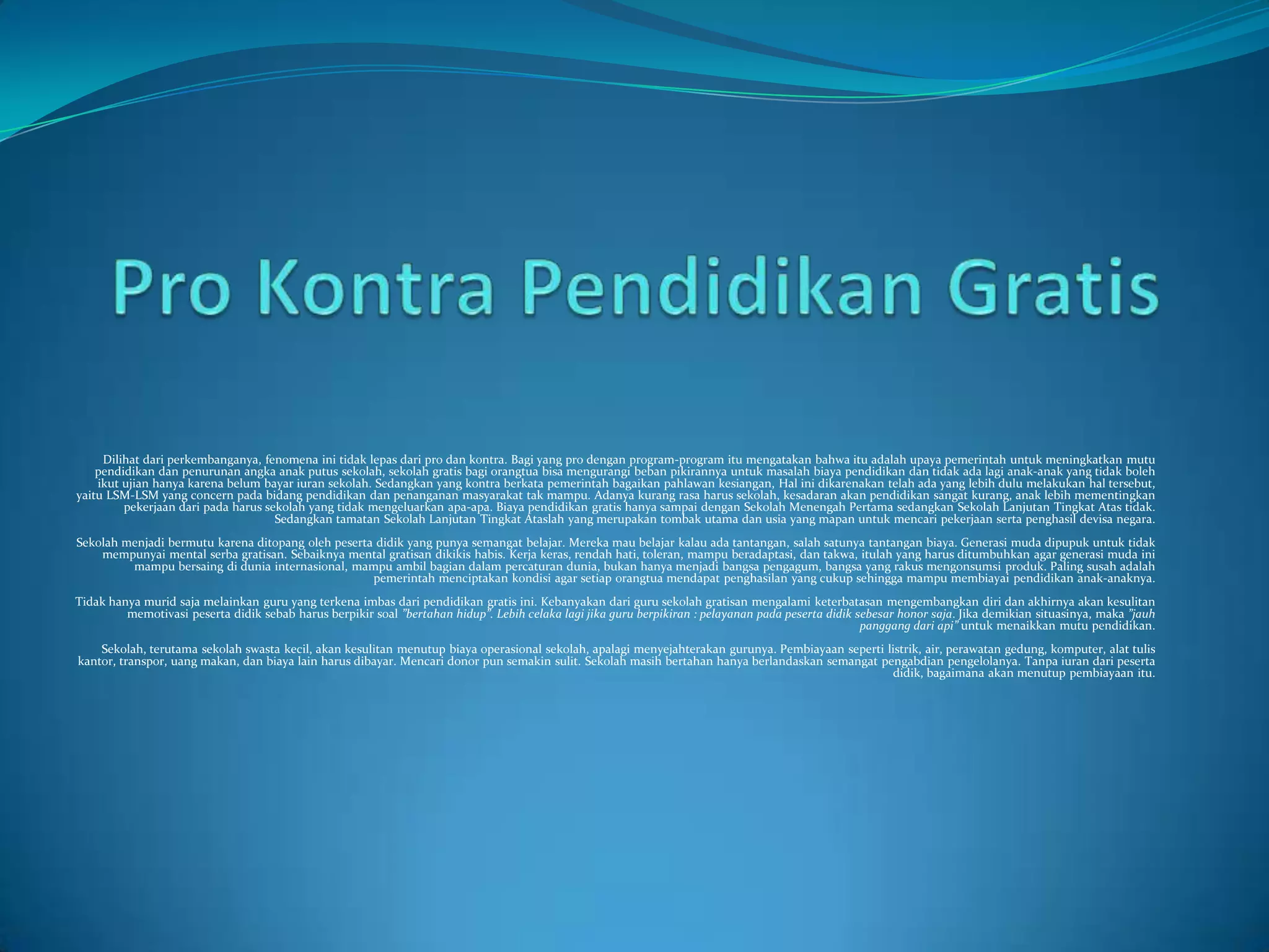 Pendidikan gratis | PPTX