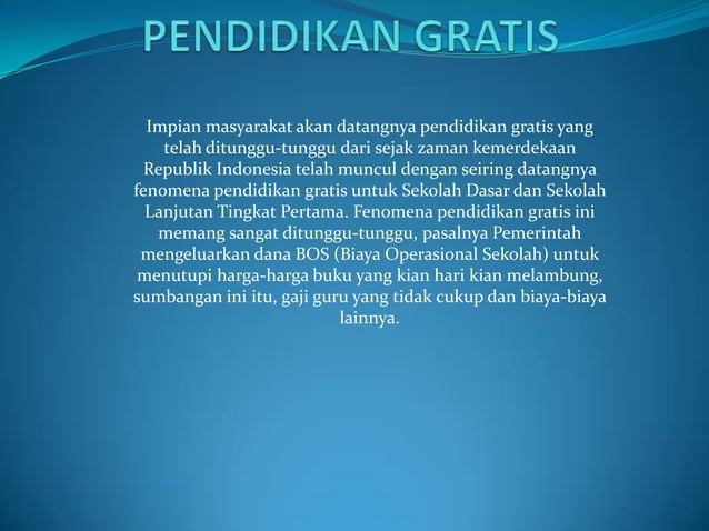 Pendidikan gratis | PPTX