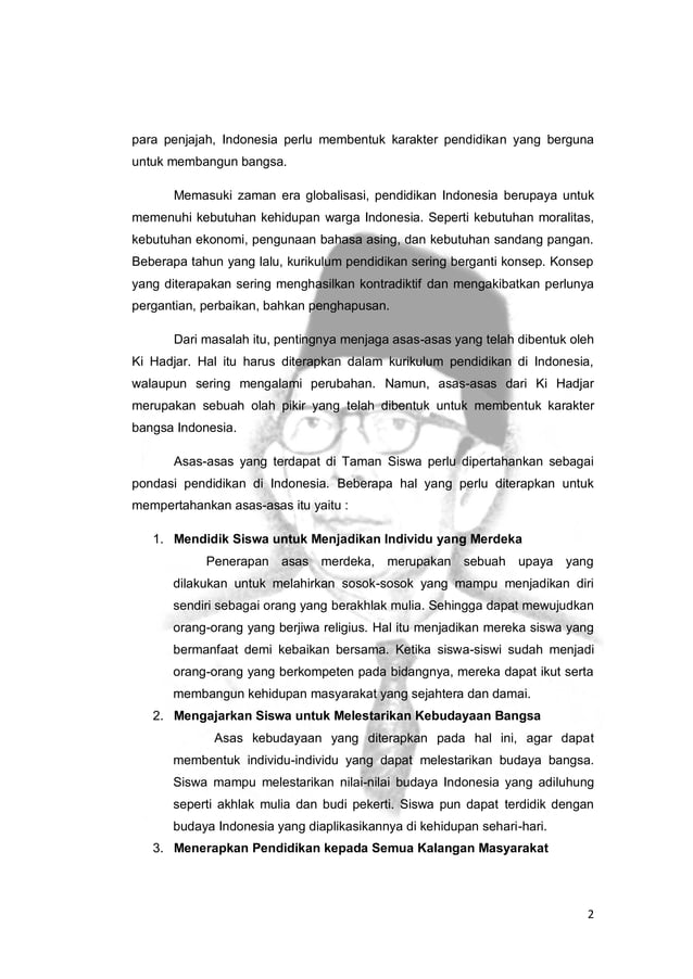 Pendidikan Indonesia Era Ki Hajar Dewantara untuk Selamanya | PDF