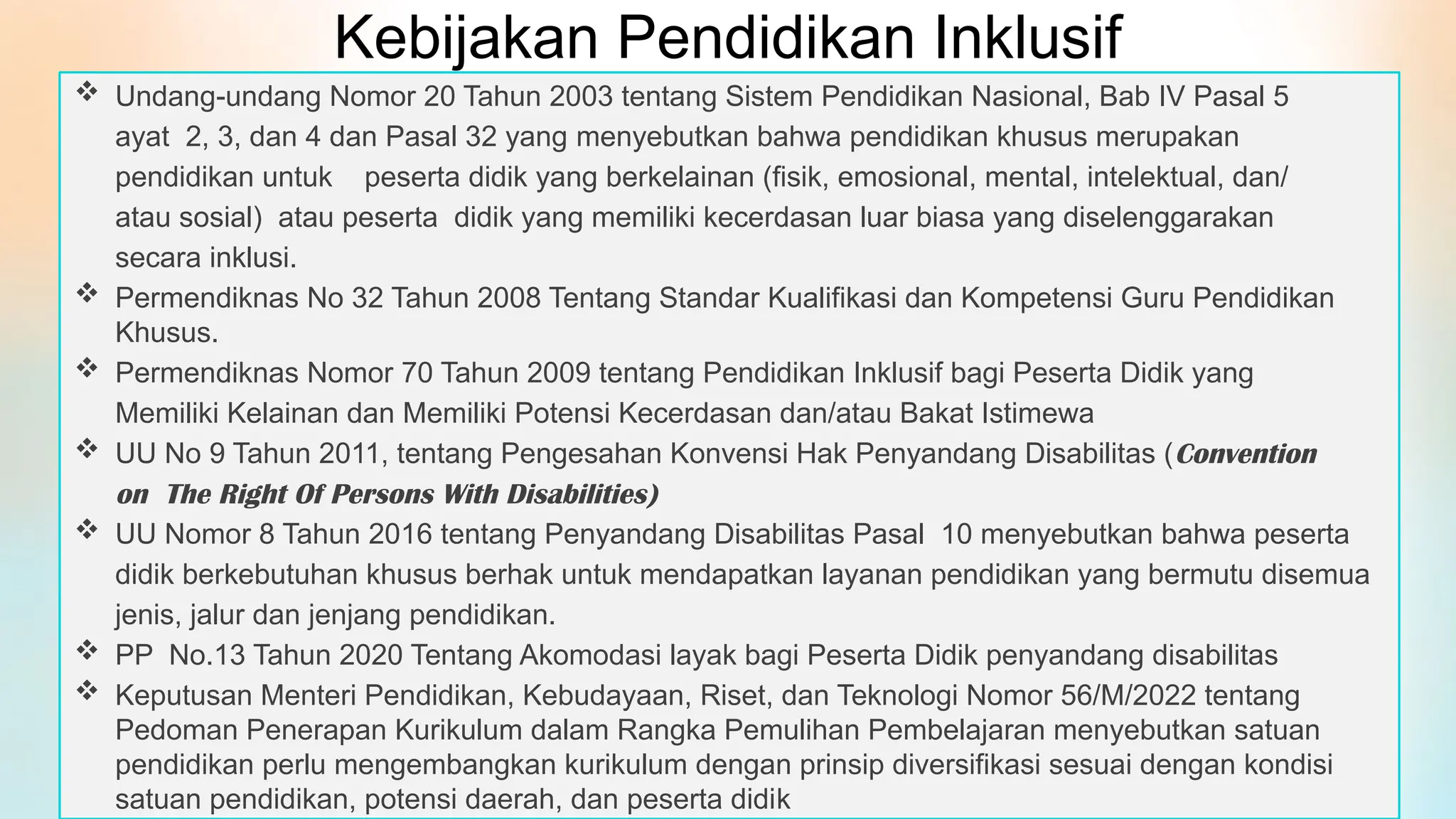 Materi pendidikan inklusi.ppt untuk siswa | PPTX