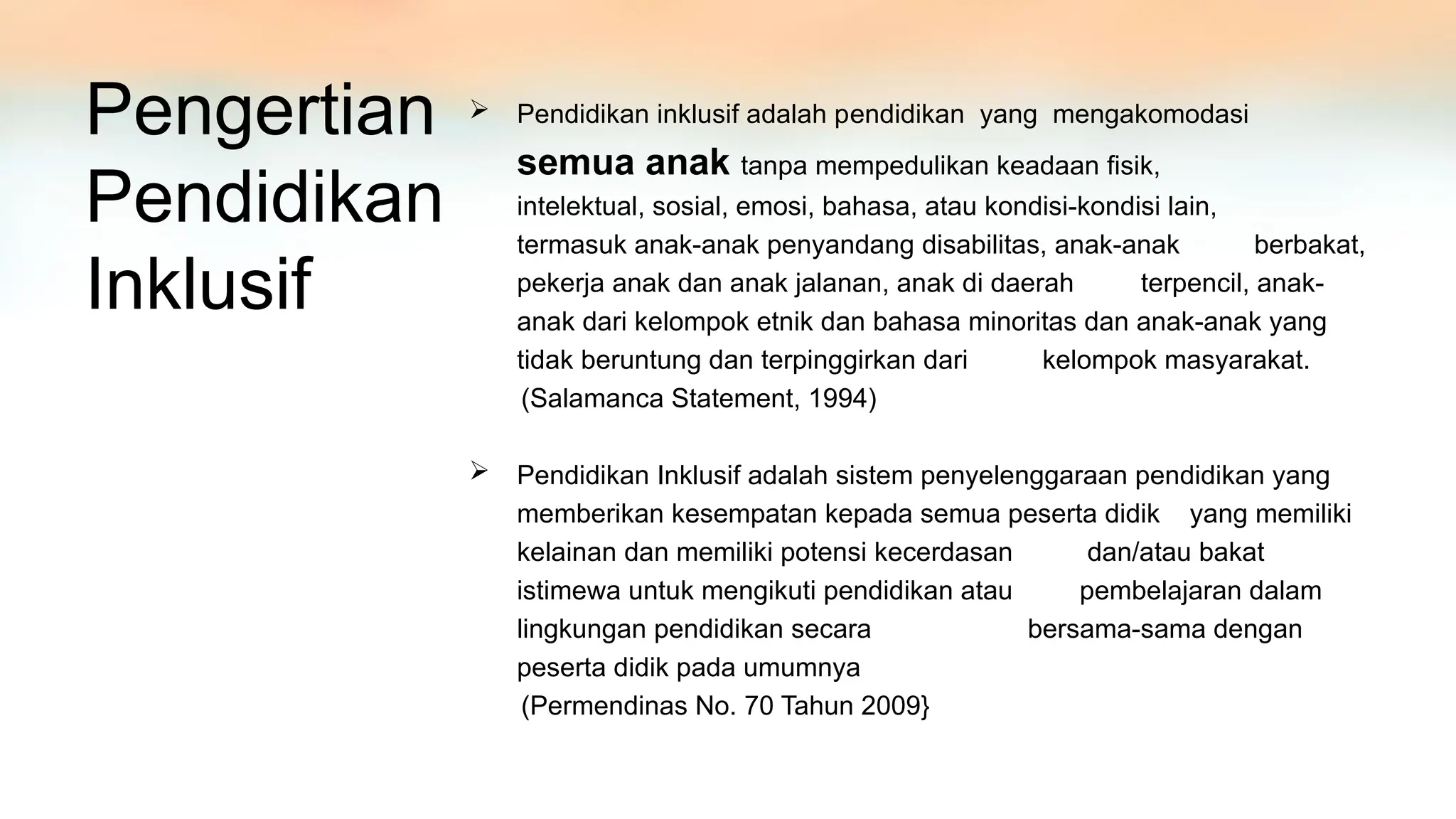 Materi pendidikan inklusi.ppt untuk siswa | PPTX