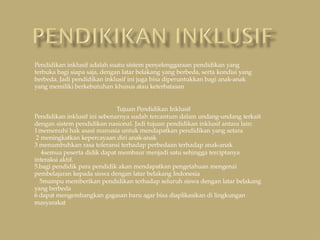 PENDIDIKAN Inklusif 12333445556778893456 | PPT