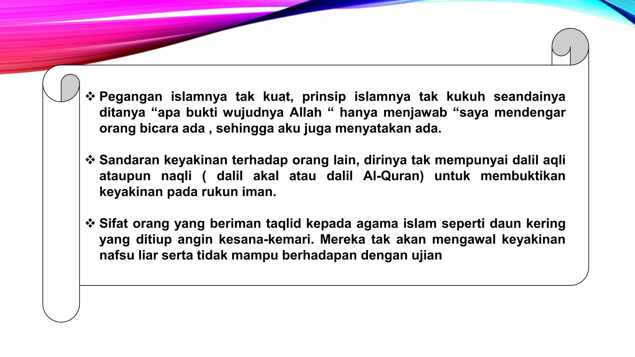 Pendidikan islam iman taqlid | PPTX