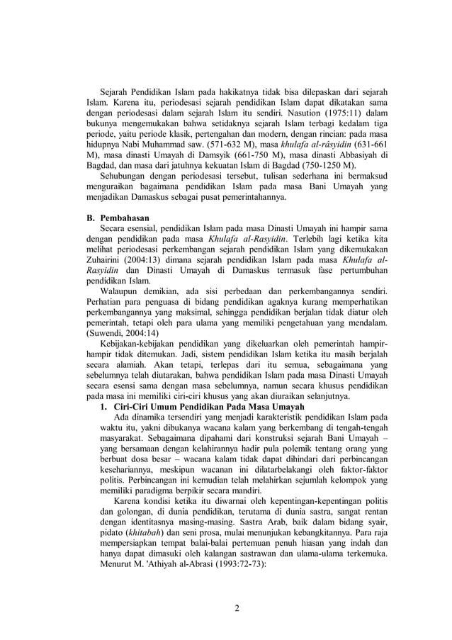 Pendidikan islam masa_dinasti_umayyah | PDF