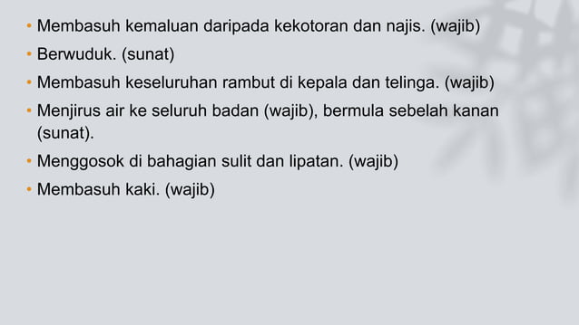 Pendidikan islam tahun 3 bersuci daripada hadas besar | PPTX