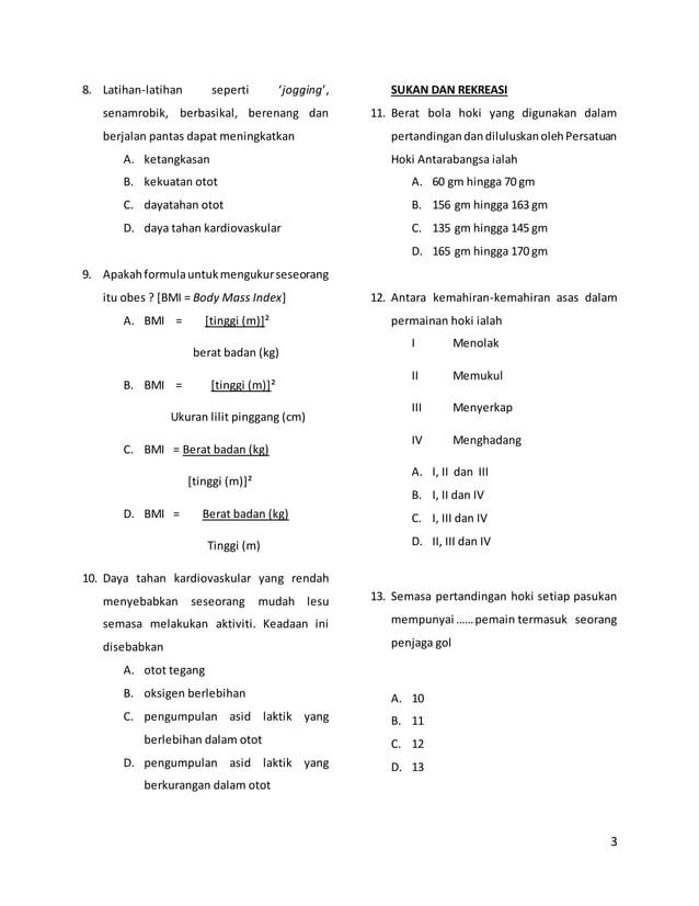 Pendidikan jasmani dan kesihatan p.tahun 2016 | PDF