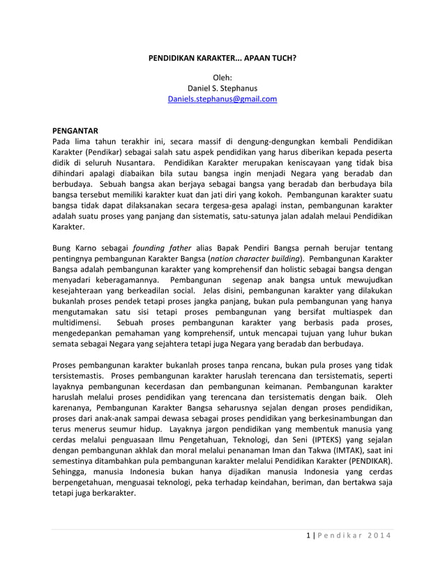 Pendidikan karakter...Apaan Tuch! | PDF