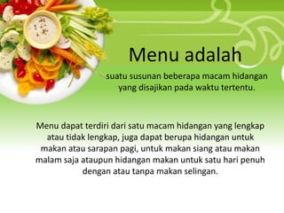 Pendidikan kesehatan (menyusun menu) | PDF
