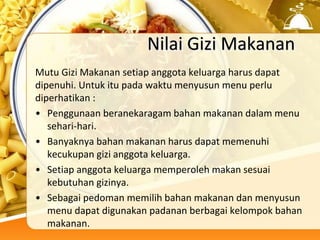 Pendidikan kesehatan (menyusun menu) | PDF