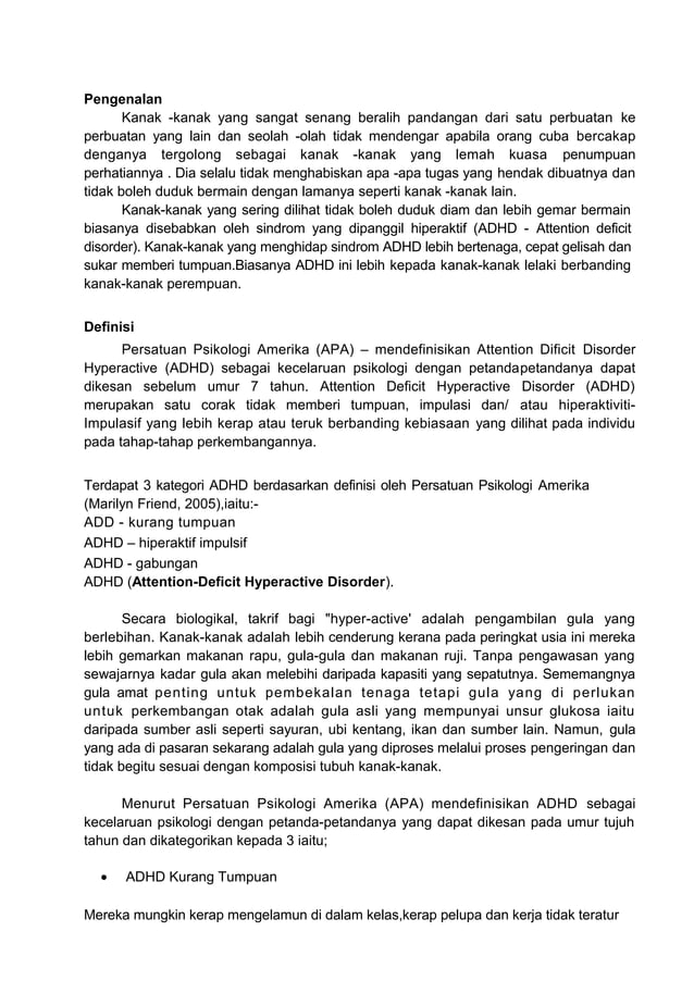 Pendidikan khas kanak kanak prasekolah | DOC