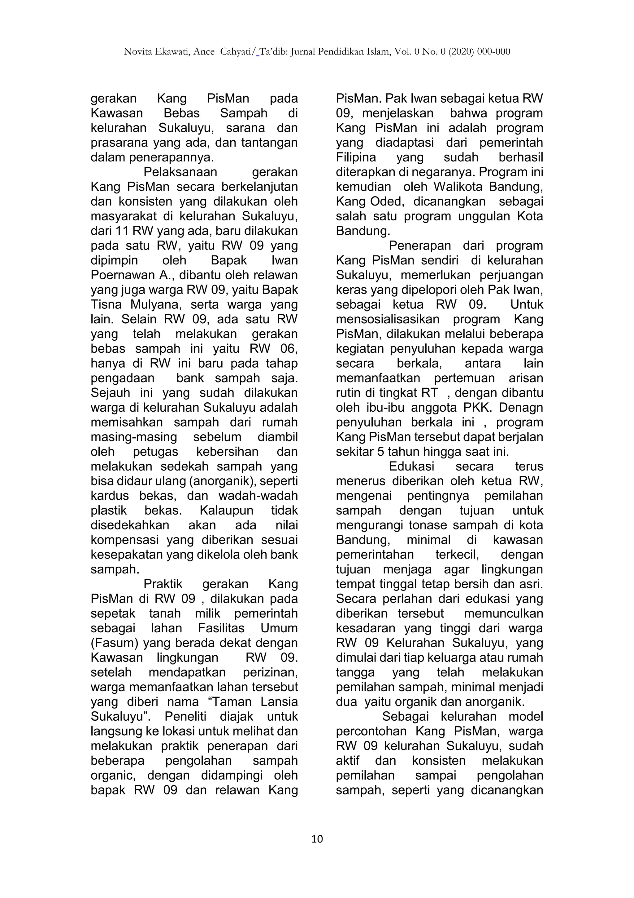 Pendidikan lingkungan hidup (eco education) dalam keluarga melalui ...
