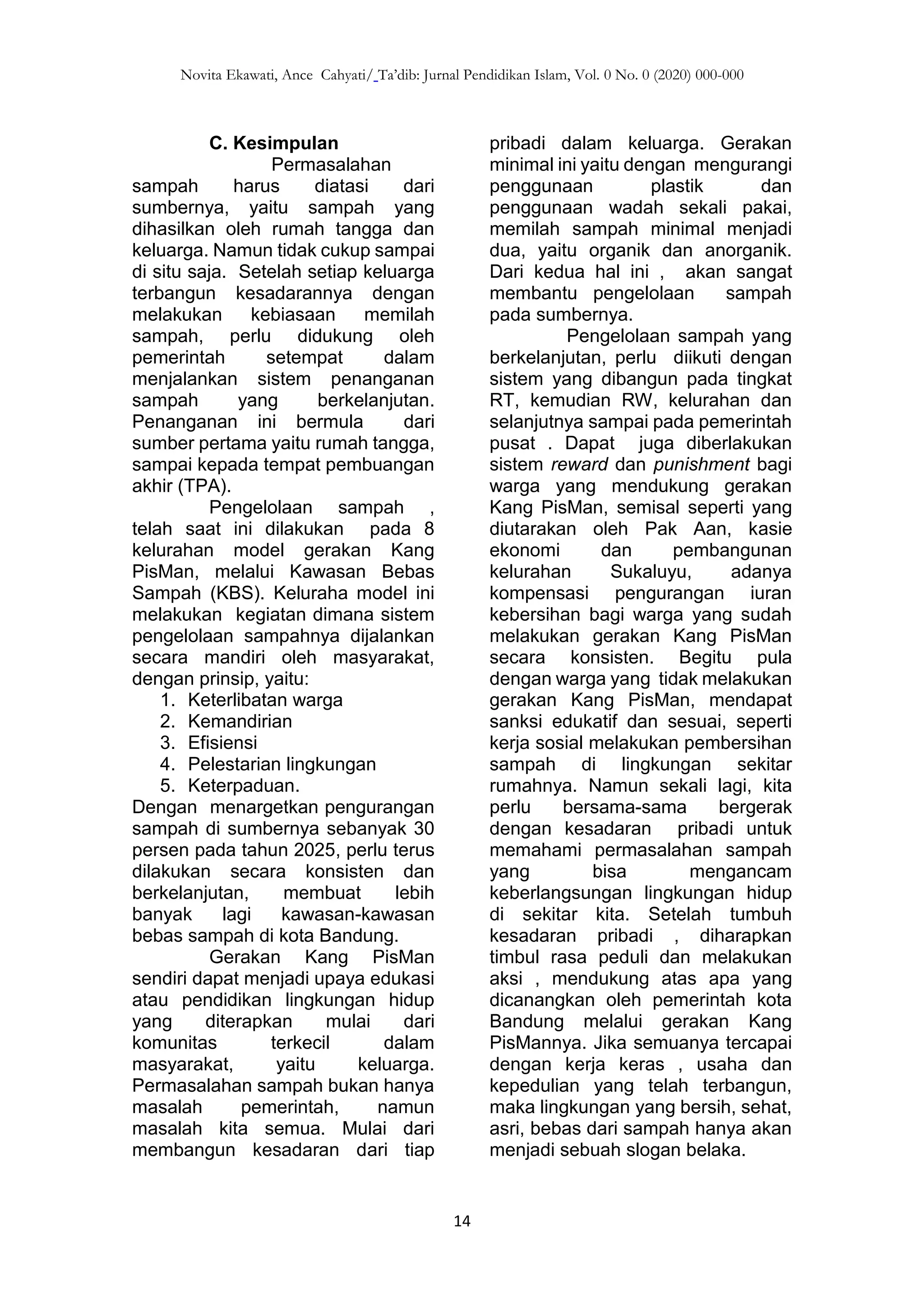 Pendidikan lingkungan hidup (eco education) dalam keluarga melalui ...