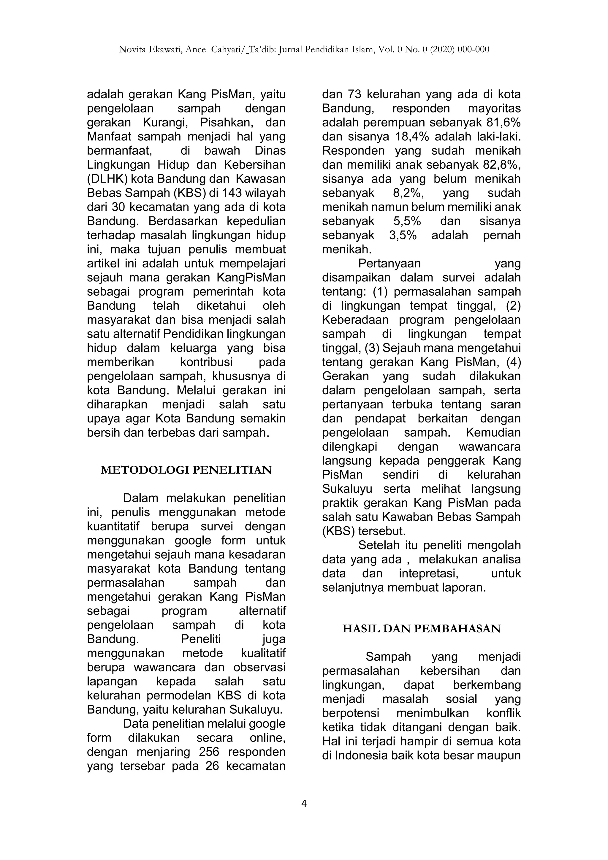 Pendidikan lingkungan hidup (eco education) dalam keluarga melalui ...
