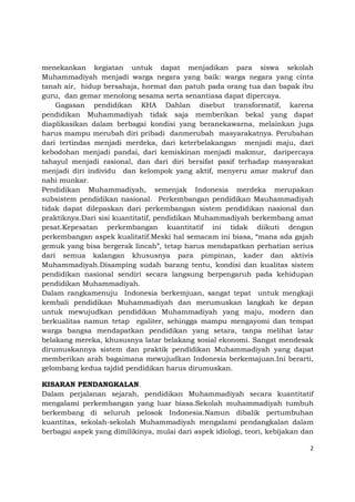 Pendidikan muhammadiyah menuju indonesia berkemajuan zamroni (doc) | PDF