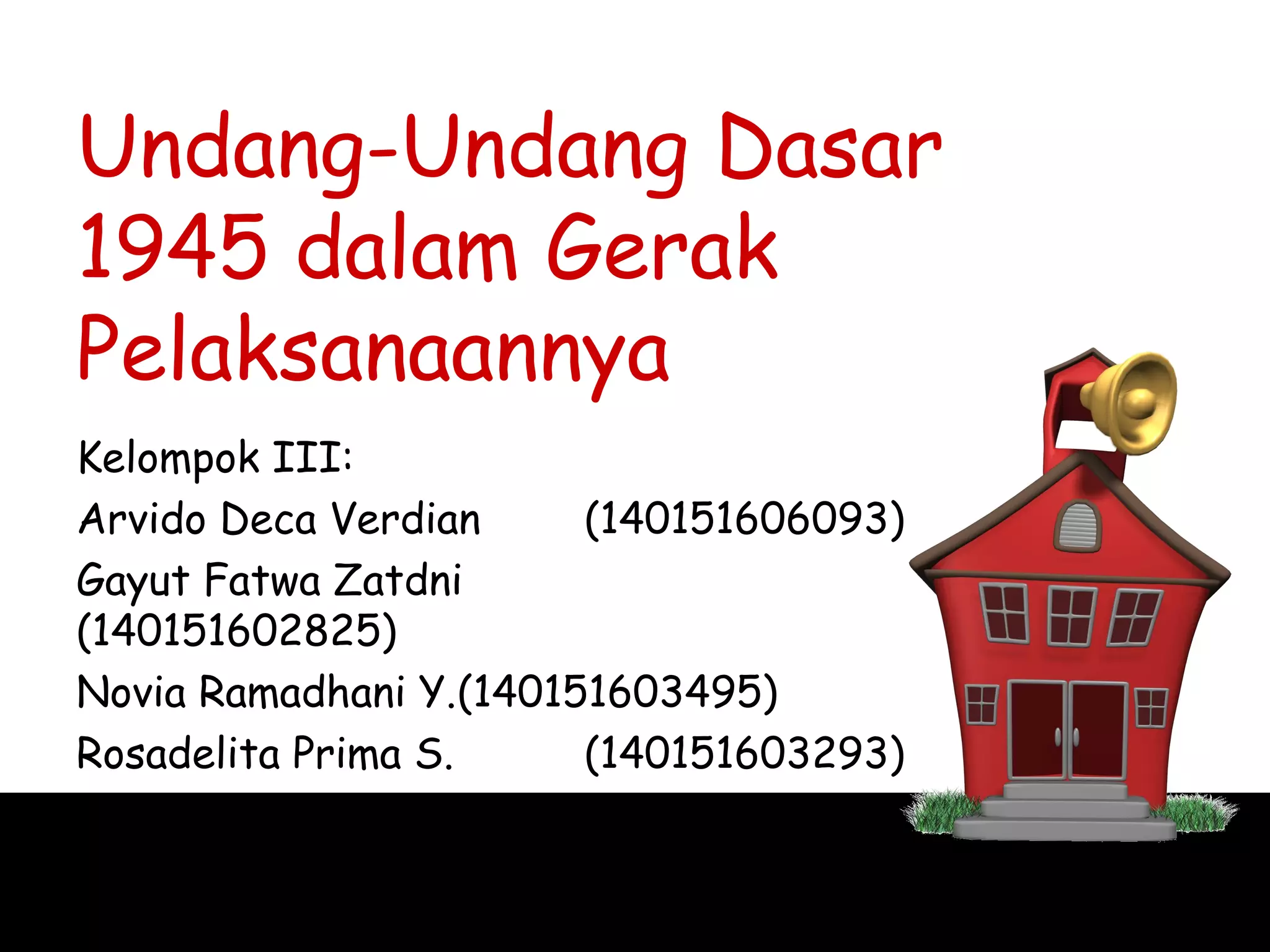 Pendidikan pancasila (pelaksanaan uud'45) | PPT