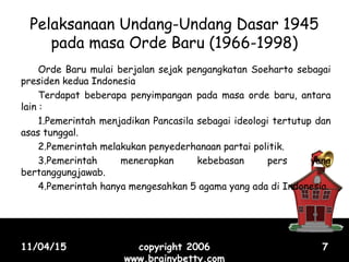 Pendidikan pancasila (pelaksanaan uud'45) | PPT