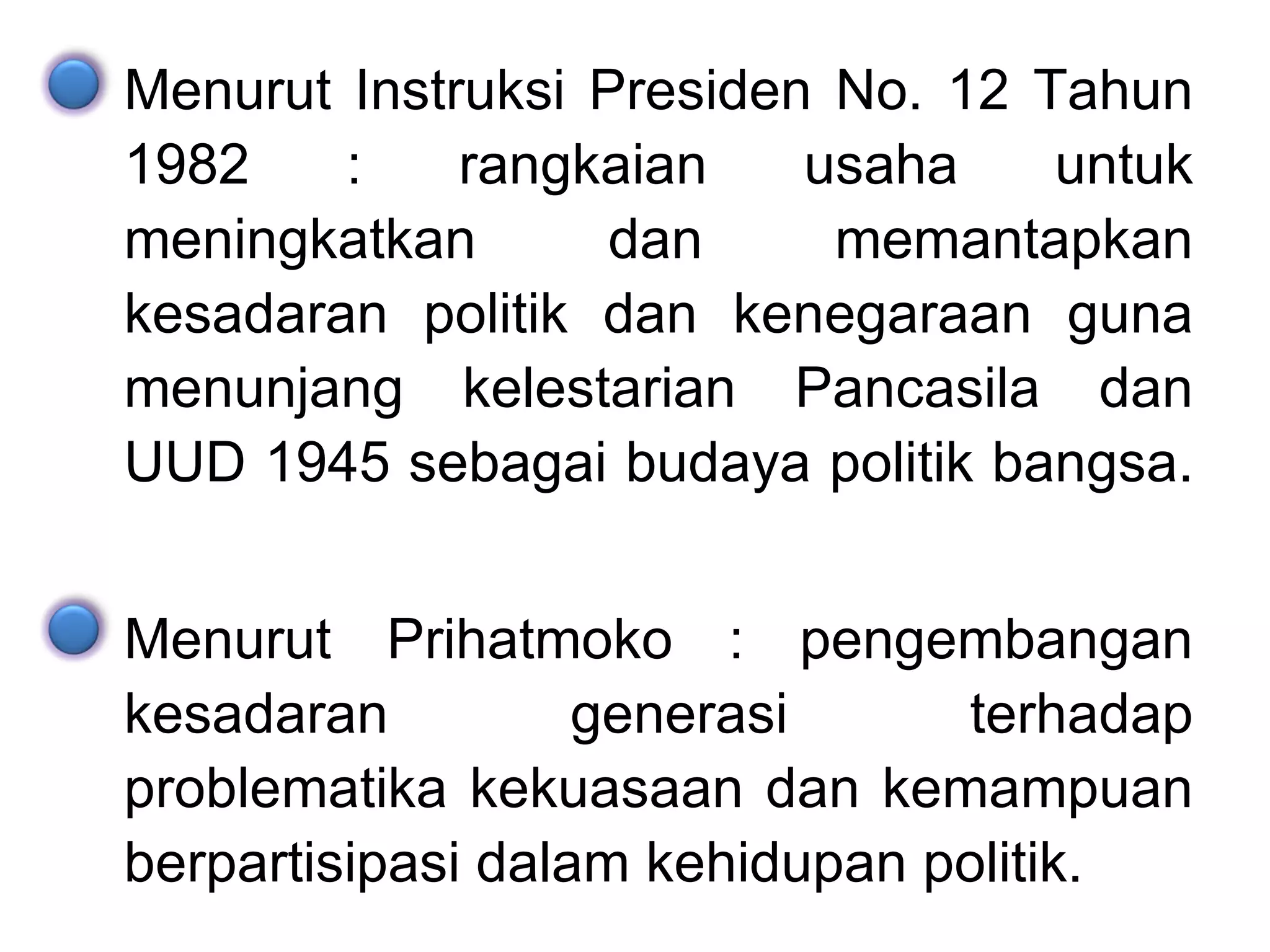 Pendidikan politik generasi muda kalimantan tengah 2011 | PPT