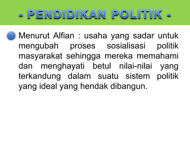 Pendidikan politik generasi muda kalimantan tengah 2011 | PPT