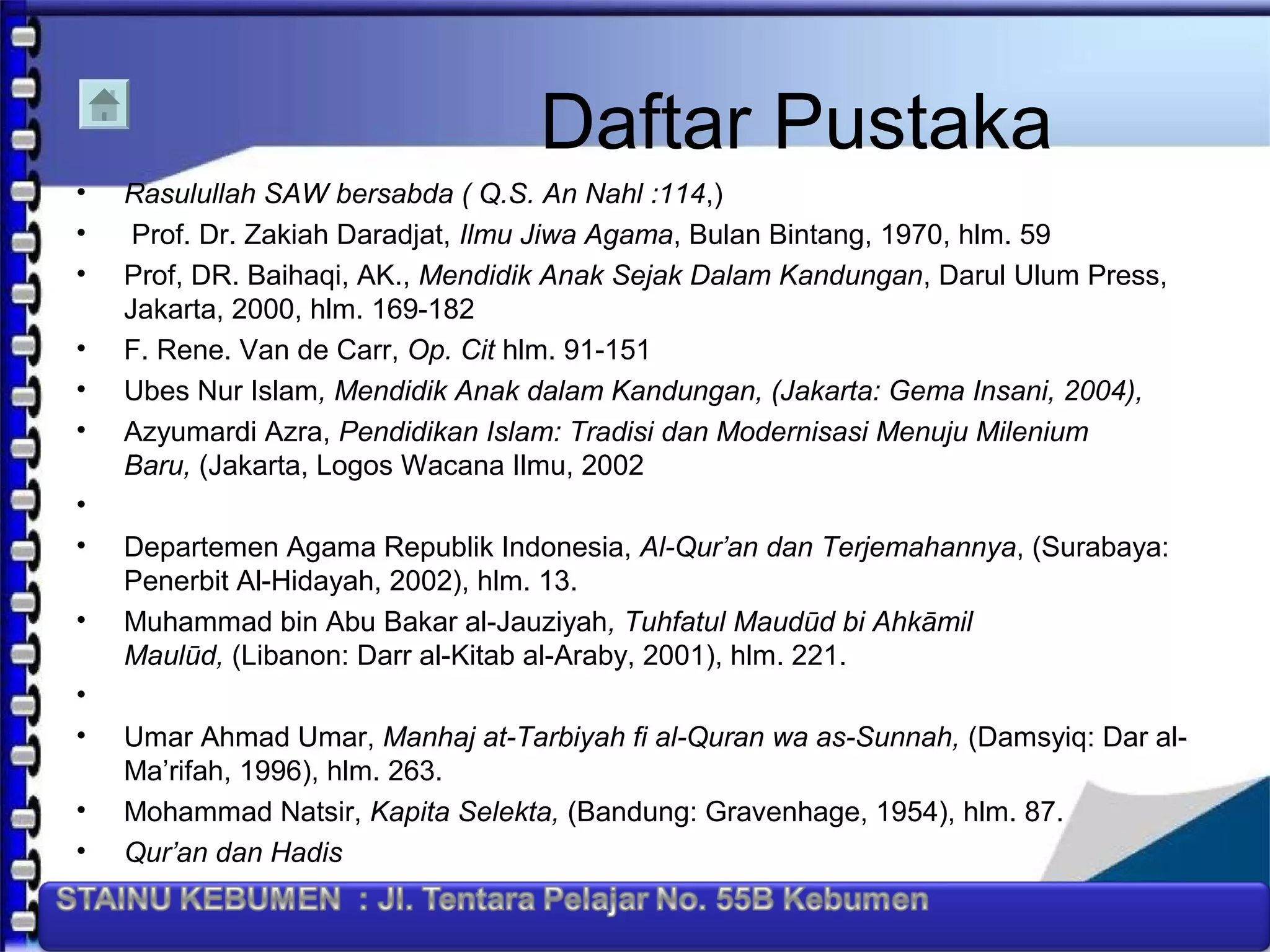 Pendidikan pranatal menurut agama islam | PPT