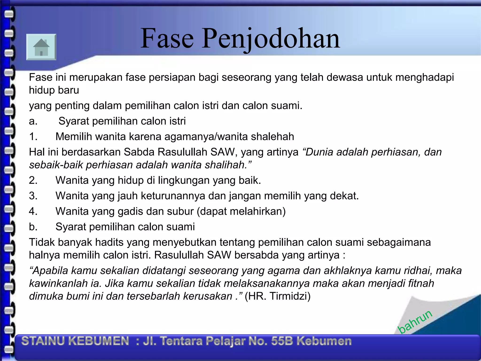 Pendidikan pranatal menurut agama islam | PPT