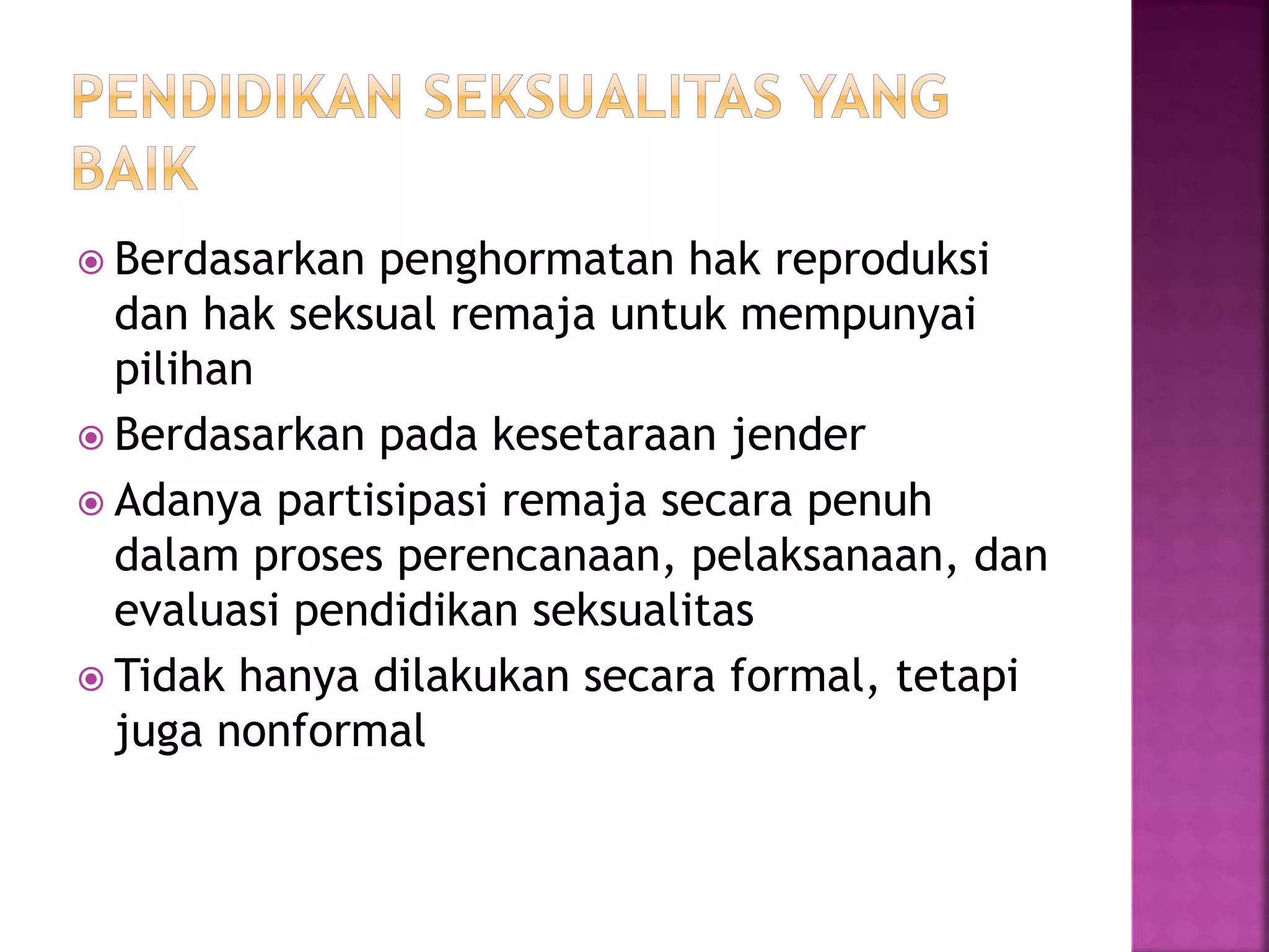 Pendidikan seksualitas remaja | PPTX