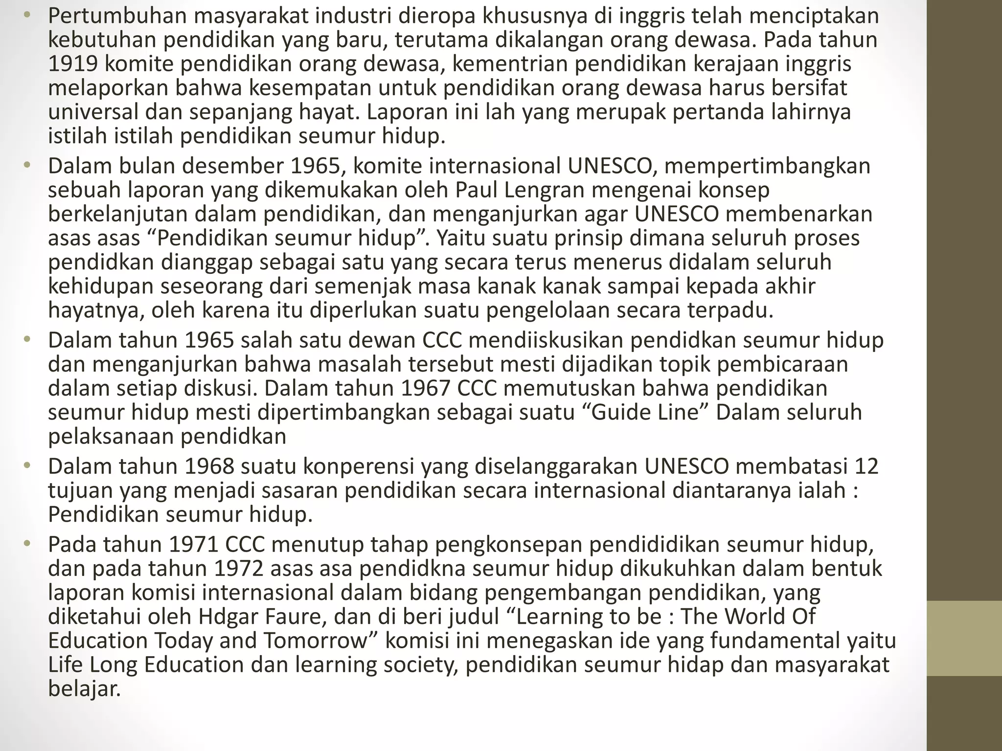 Pendidikan seumur hidup | PPTX