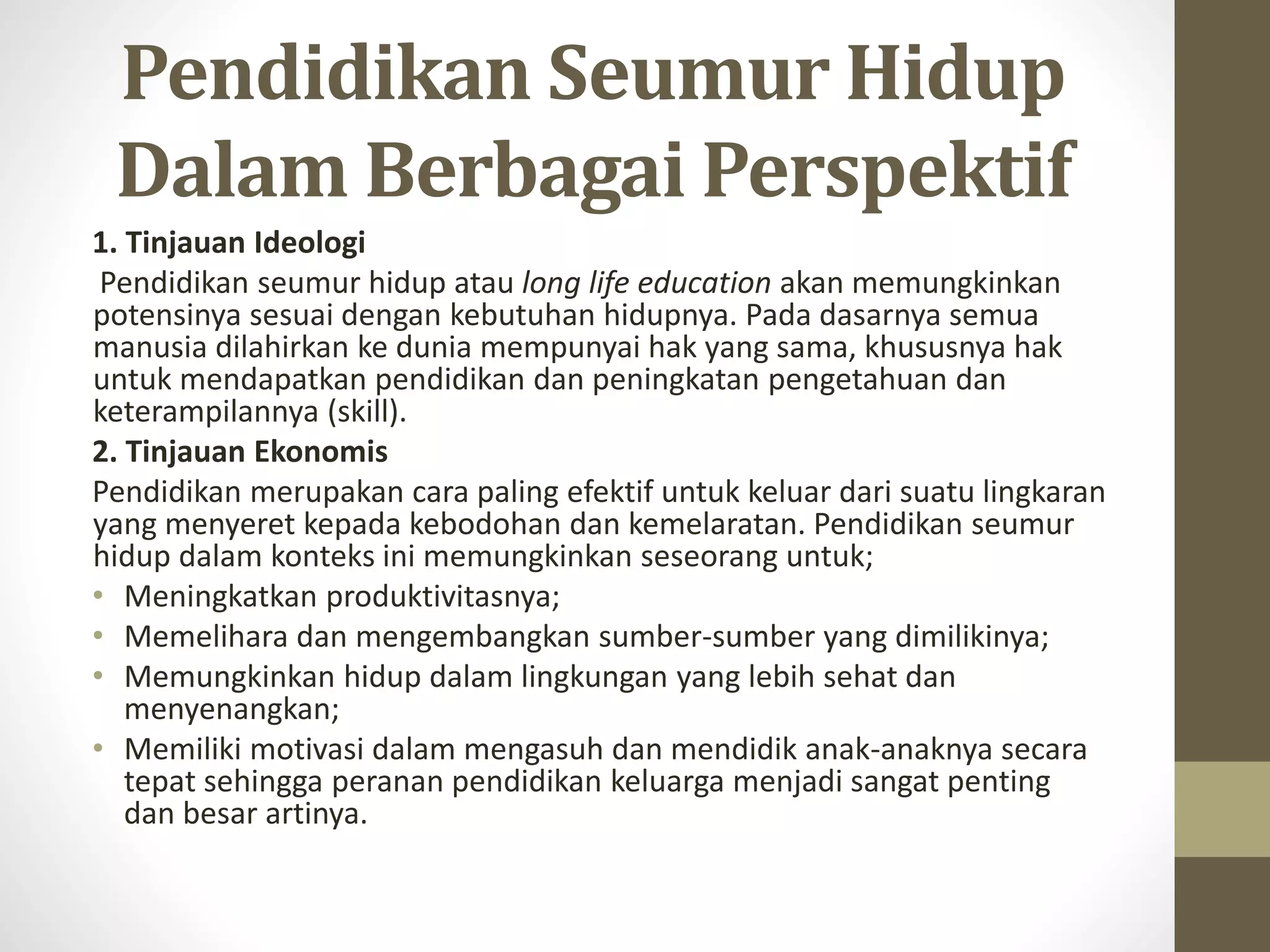 Pendidikan seumur hidup | PPTX