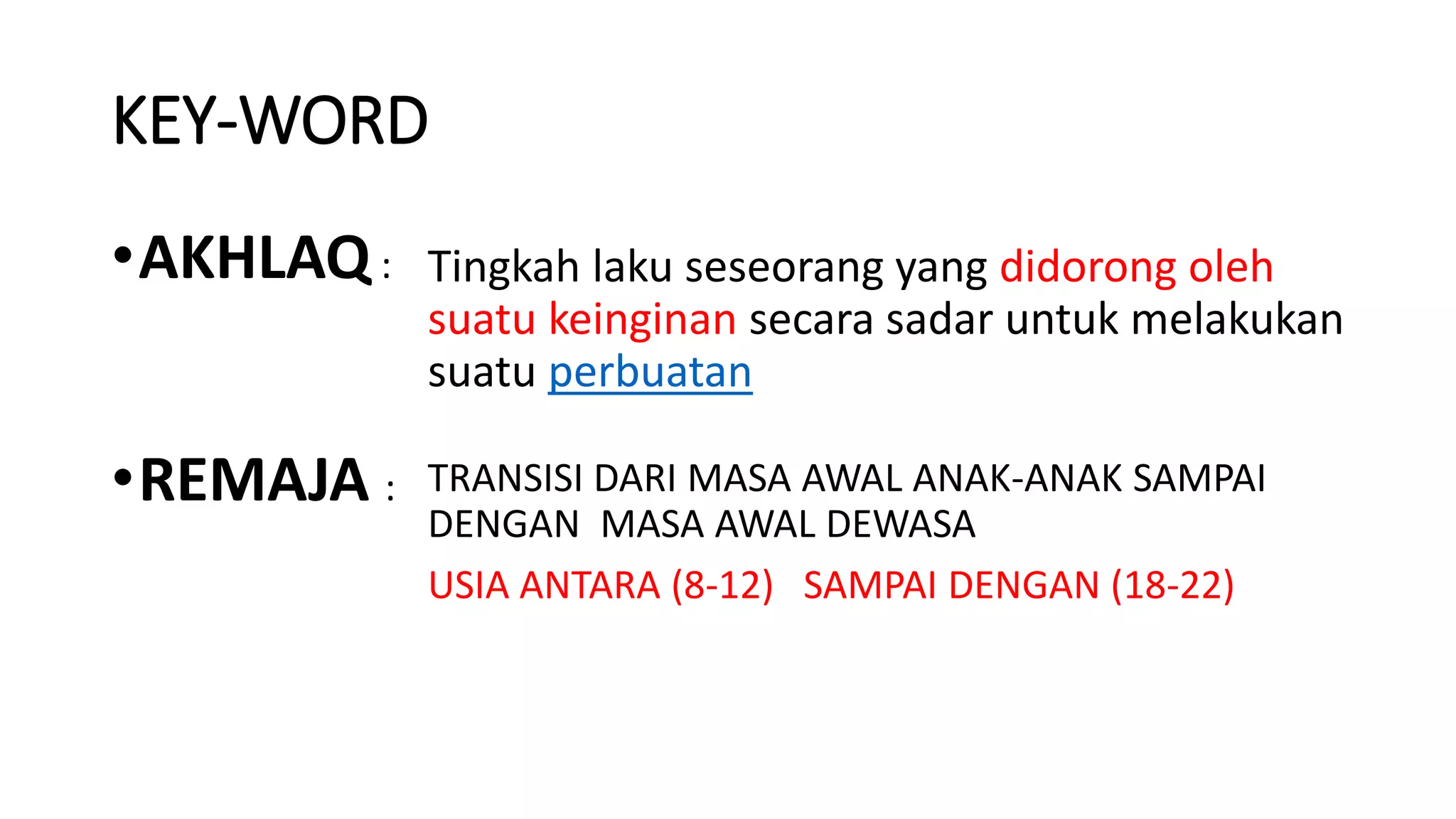 Pendidikan sikap dan akhlaq remaja saat ini | PPTX