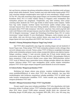 Pendidikan Umum Dan TVET | DOC