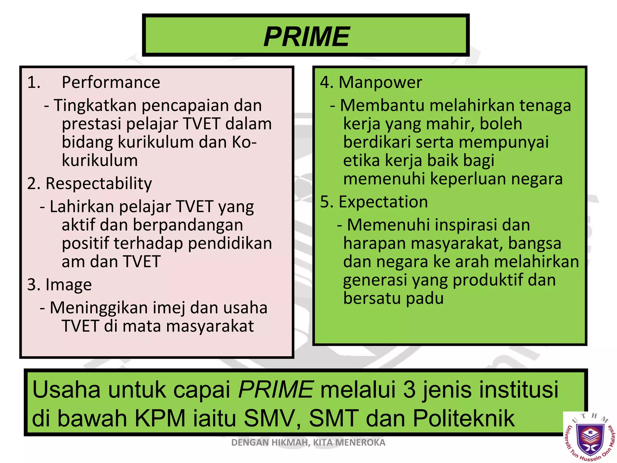 Pendidikan Umum dan TVET Powerpoint | PPT