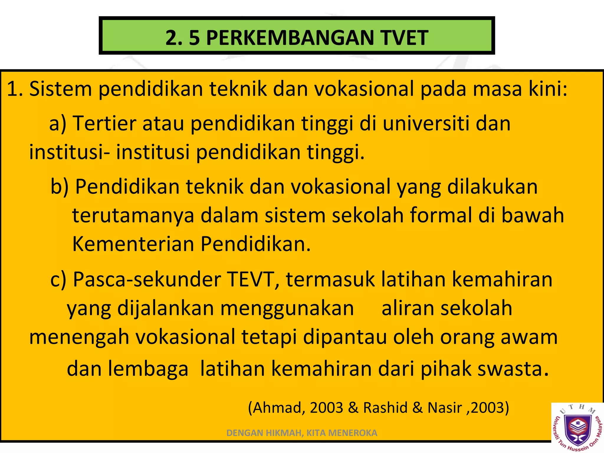 Pendidikan Umum dan TVET Powerpoint | PPT