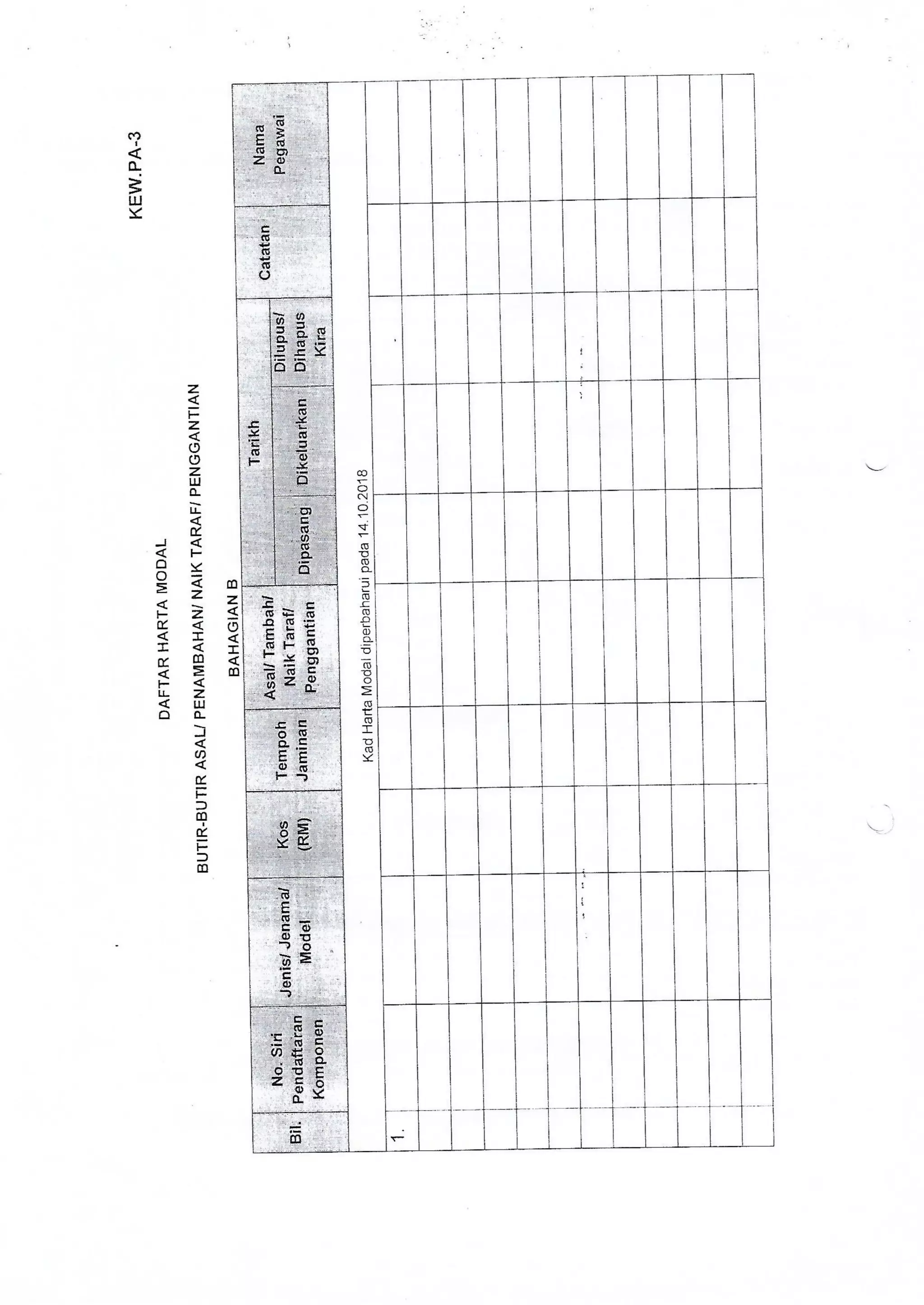Harta Modal (KEW.PA-3) Peralatan ICT Pendingin Hawa SMKSO | PDF