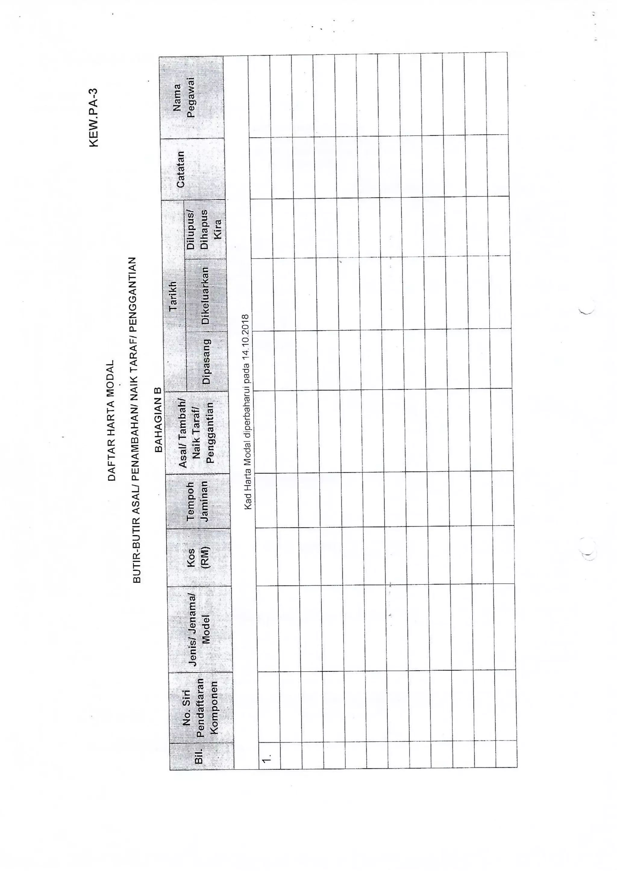 Harta Modal (KEW.PA-3) Peralatan ICT Pendingin Hawa SMKSO | PDF