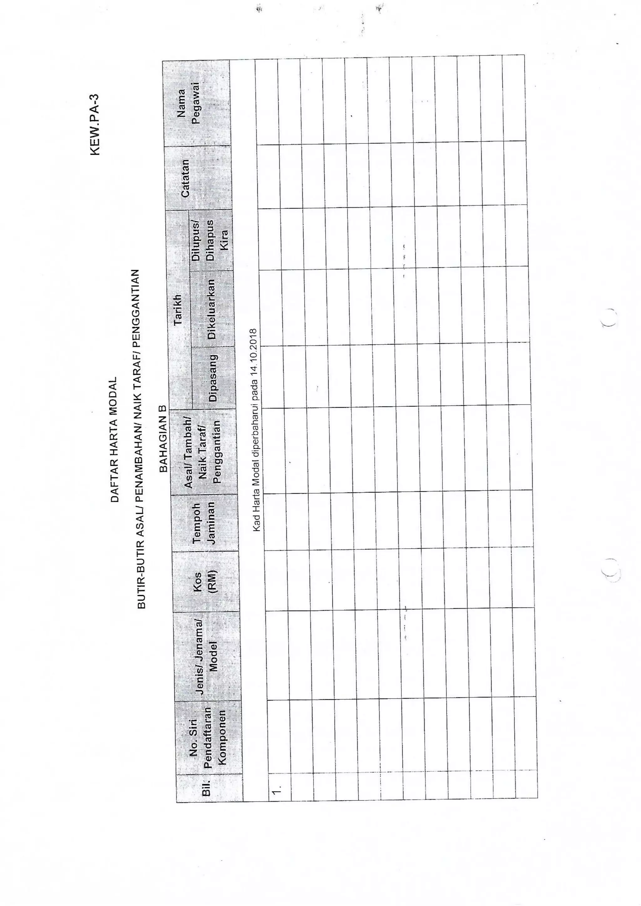 Harta Modal (KEW.PA-3) Peralatan ICT Pendingin Hawa SMKSO | PDF