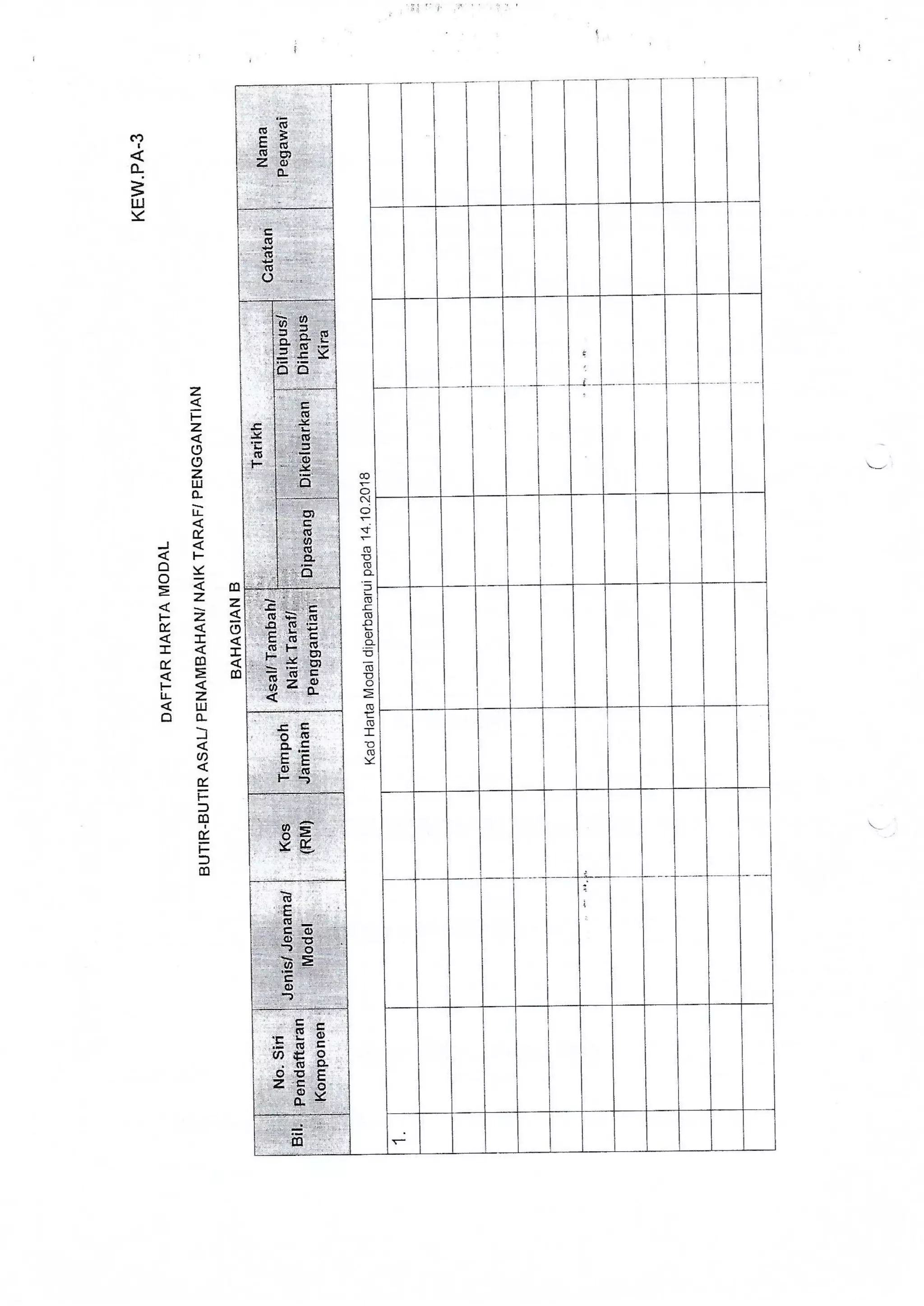 Harta Modal (KEW.PA-3) Peralatan ICT Pendingin Hawa SMKSO | PDF