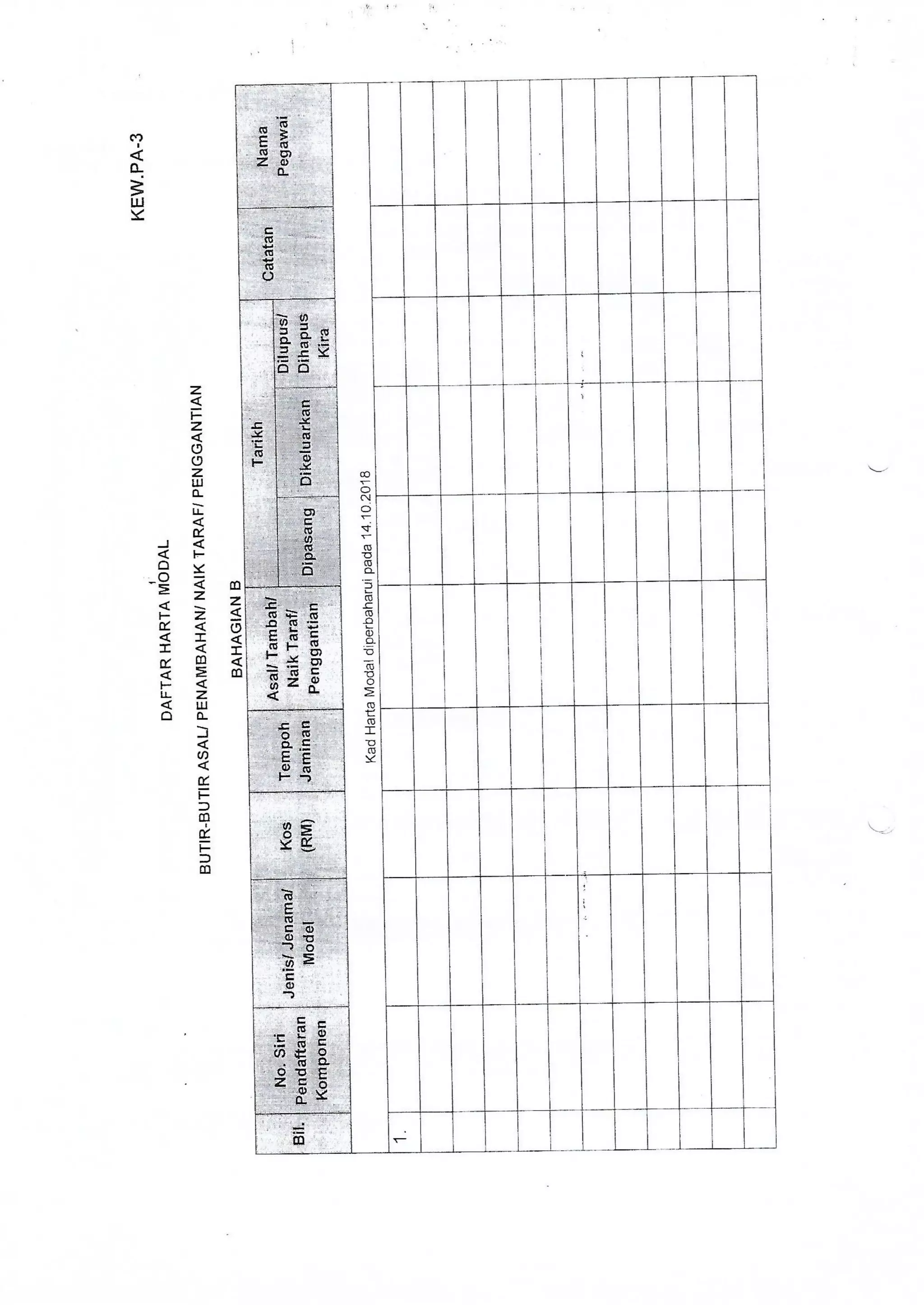 Harta Modal (KEW.PA-3) Peralatan ICT Pendingin Hawa SMKSO | PDF
