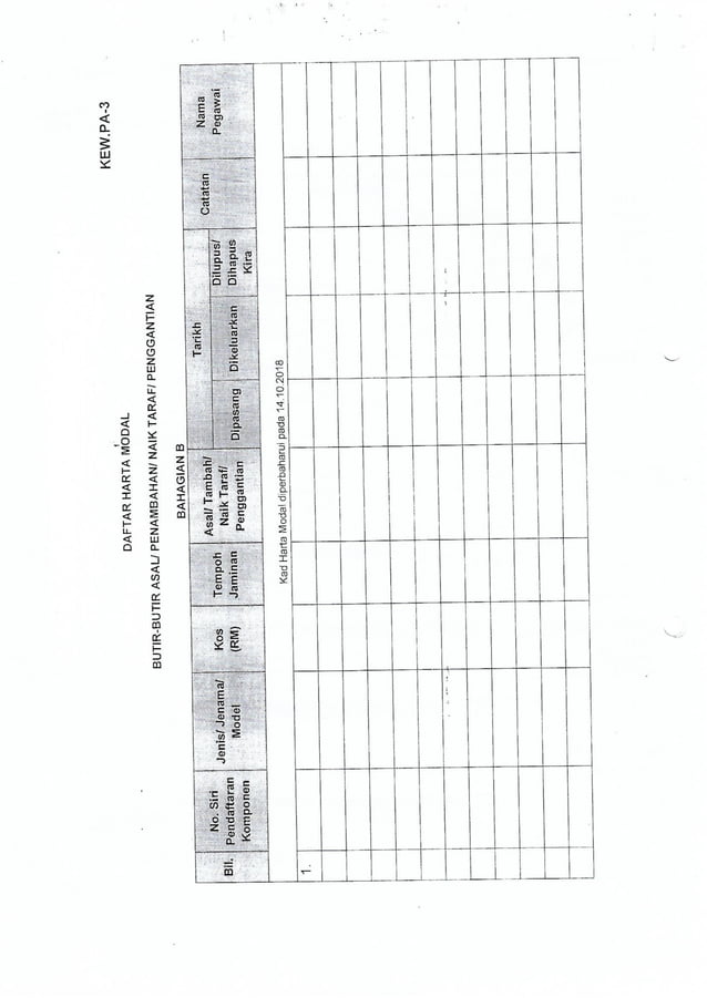 Harta Modal (KEW.PA-3) Peralatan ICT Pendingin Hawa SMKSO | PDF